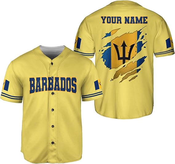Custom Barbados Baseball Jersey Shirts Barbados Jersey for Men Women ...