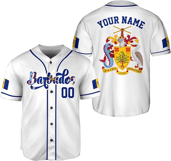 Custom Barbados Baseball Jersey Shirts Barbados Jersey for Men Women ...