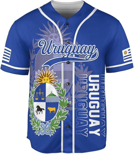Custom Uruguay Baseball Jersey Uruguay Flag Jersey for Men Women ...