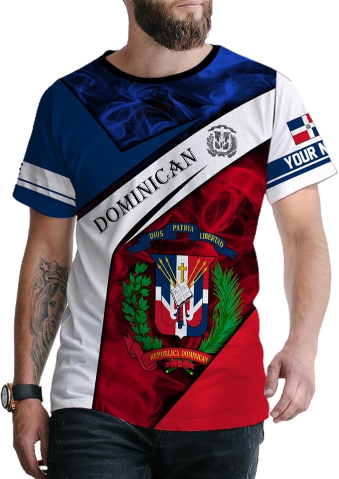 Custom Dominican Republic 3D Shirts for Men Dominicana Flag Shirts ...