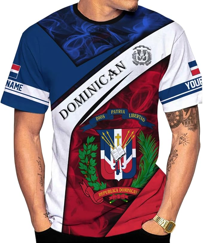 Custom Dominican Republic 3D Shirts for Men Dominicana Flag Shirts ...