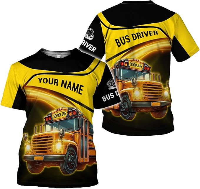 Custom School Bus Driver Shirt Yellow Bus Shirts Men Gifts for School ...