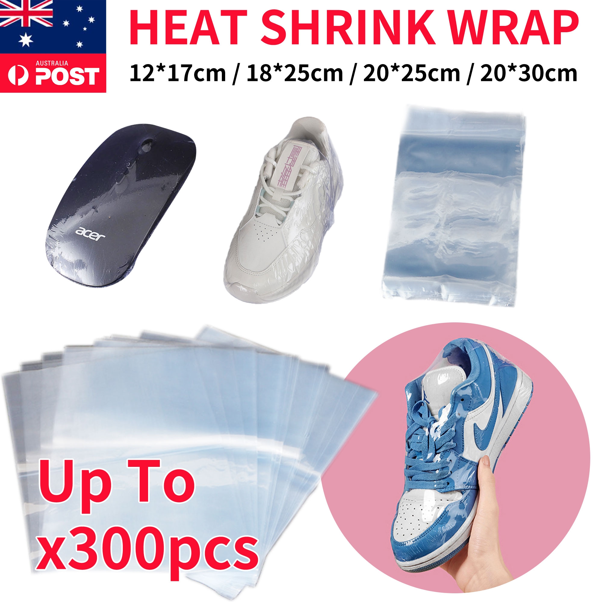 100/300 Heat Shrink Bag Wrap Film PVC Shrinkable Packaging Seal Gift ...