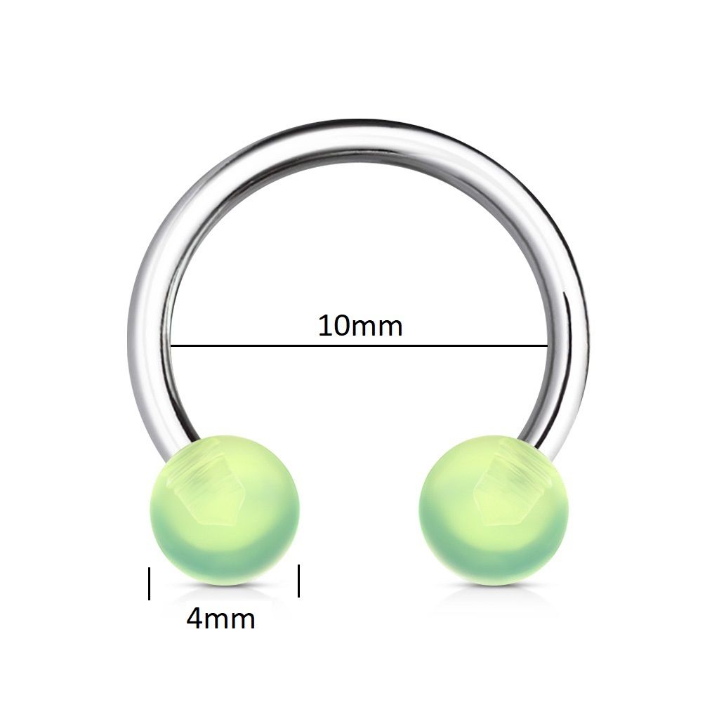 Circular 316L Surgical Steel Horseshoe Barbell with Acrylic Balls ...