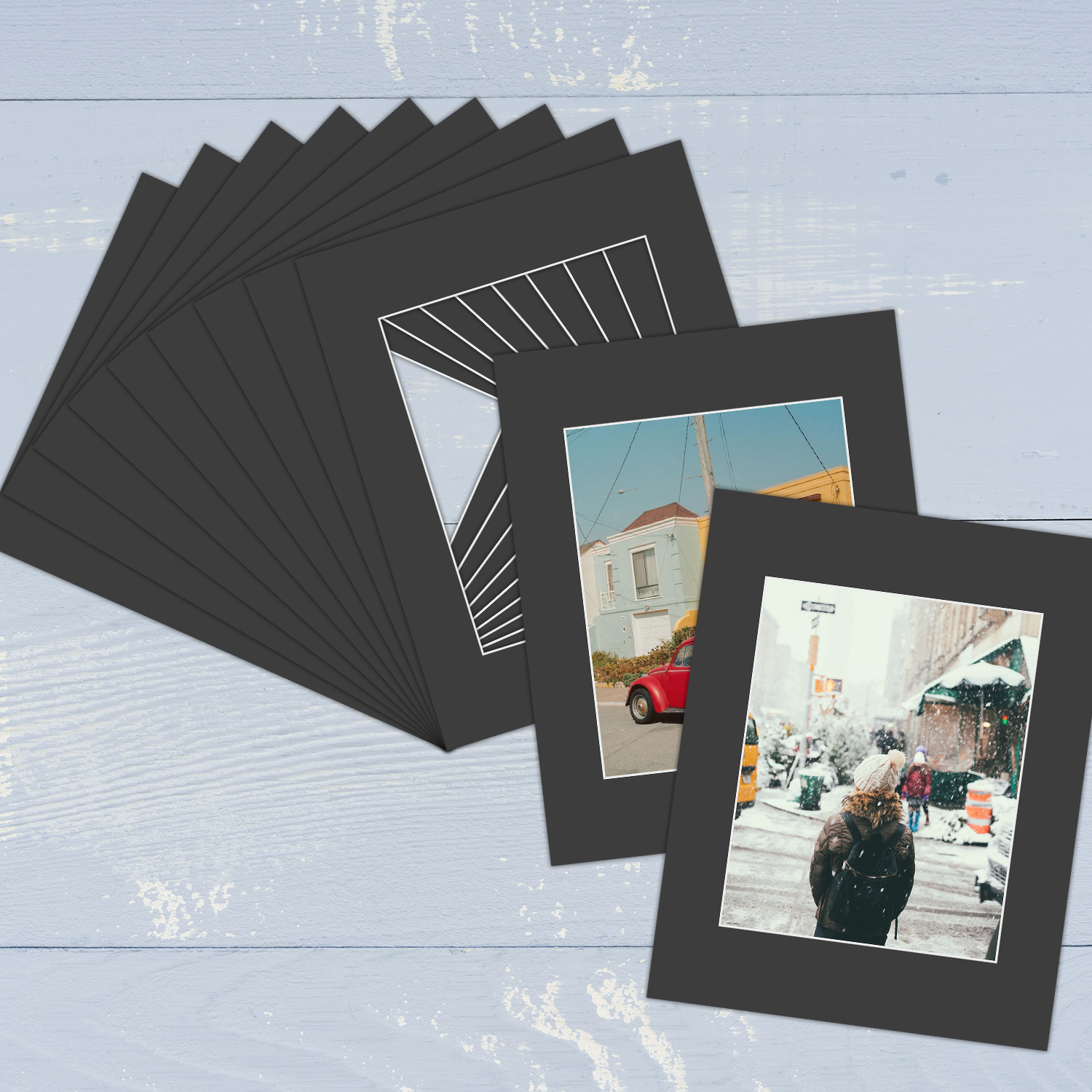 11x14 Black Picture Mats for 8x10 Photo (Mat, Bags, Backing, Choose ...