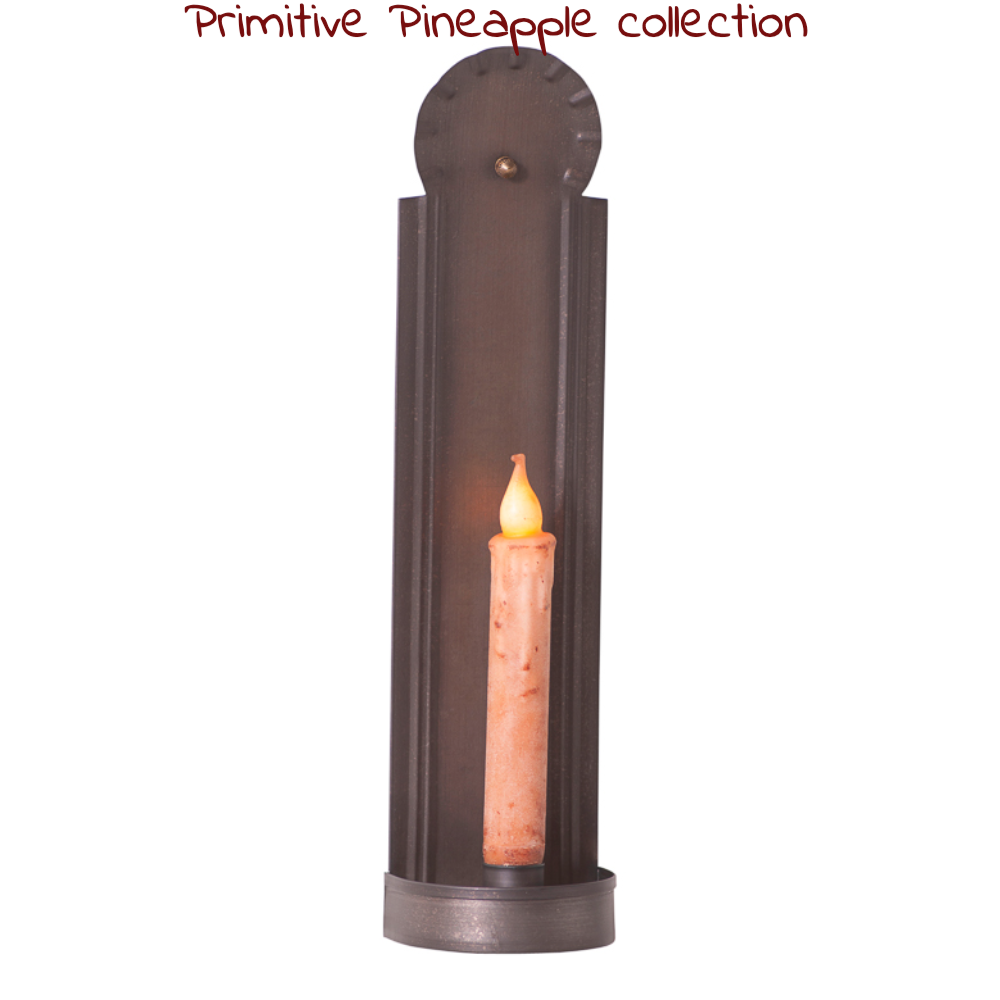 Primitive Colonial Tin Slim 14" Taper Candle Wall Sconce – The ...